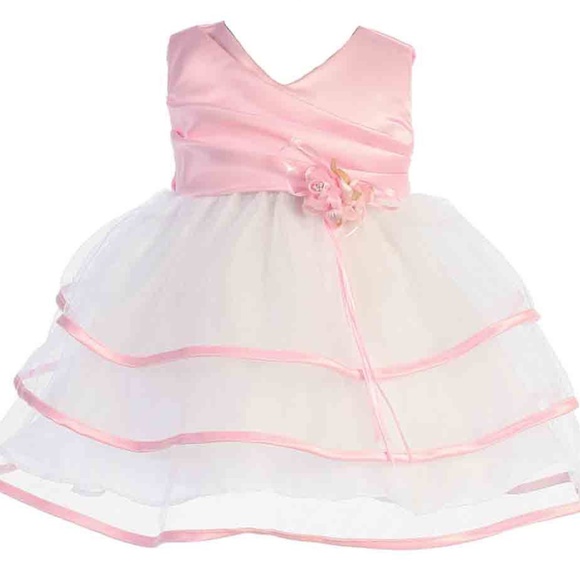 Chic Baby | Dresses | Sweet Baby Girl Posh Pinkwhite Flower Girl ...